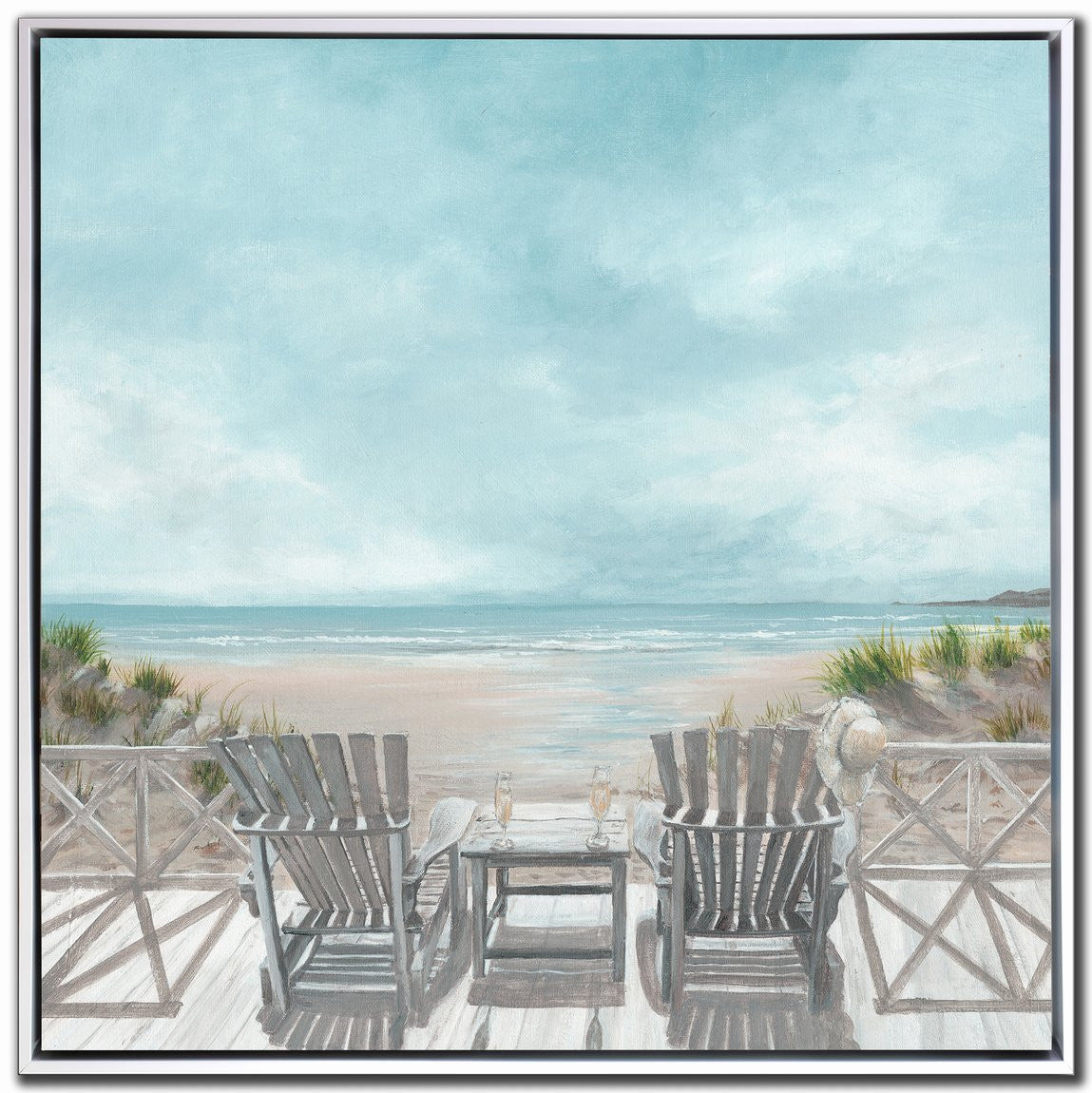 Breezy Retreat Wall Art - Blue/White - 24 X 24 | Leon's
