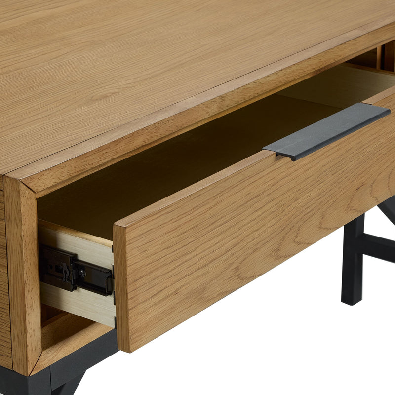 Newport Table console 52 po – chêne et noir | Léon