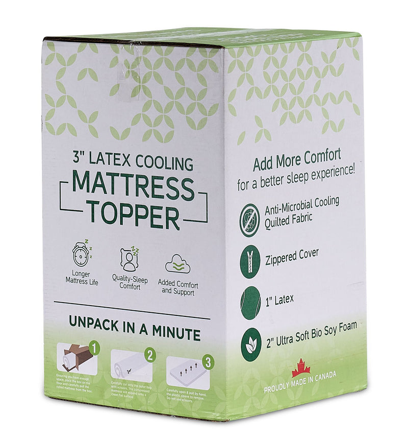 So Sleepy Surmatelas très grand 3 po latex rafraîchissant | Léon