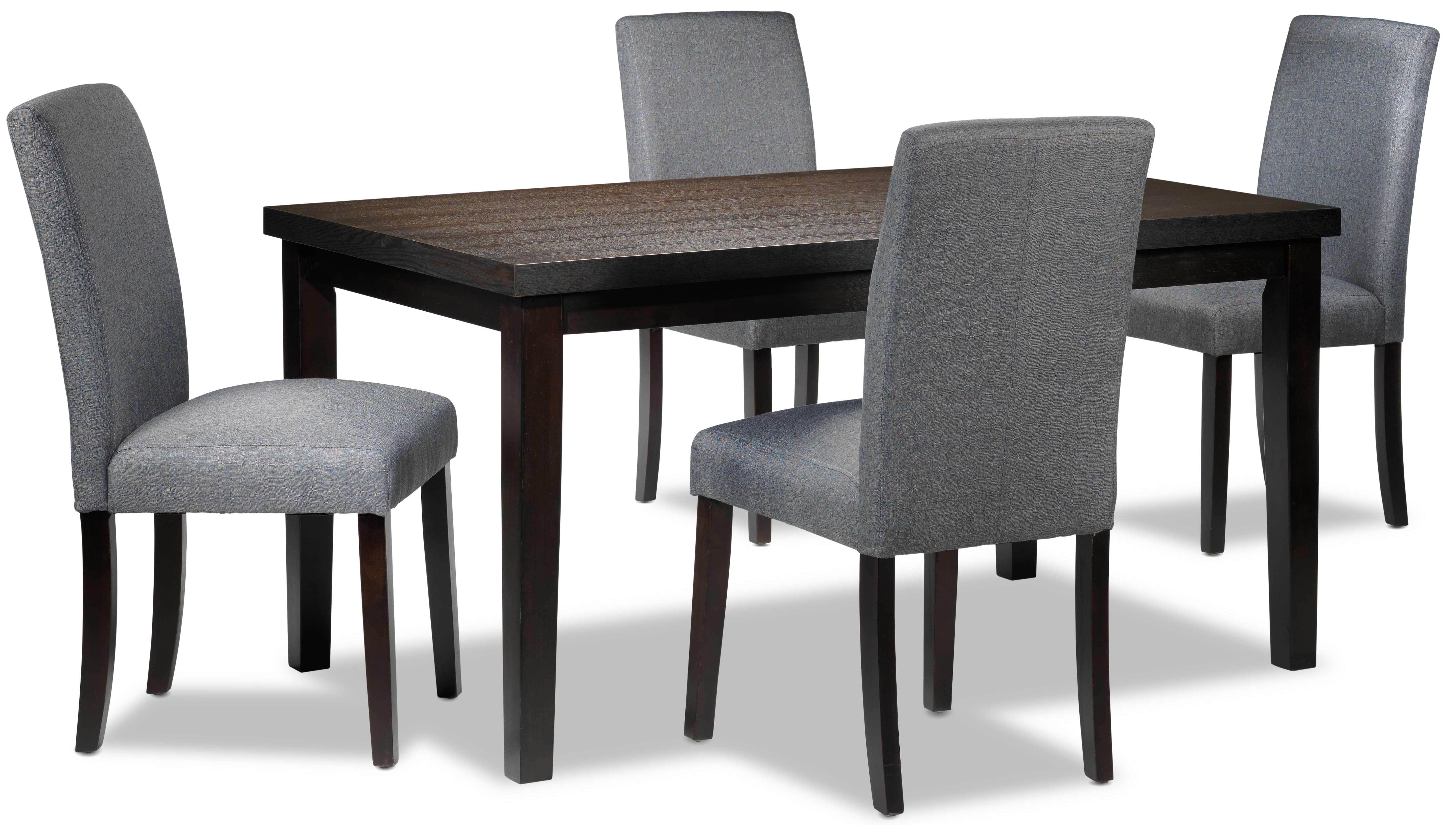 Toby 5-Piece Dinette Set - Espresso and Grey | Leon's