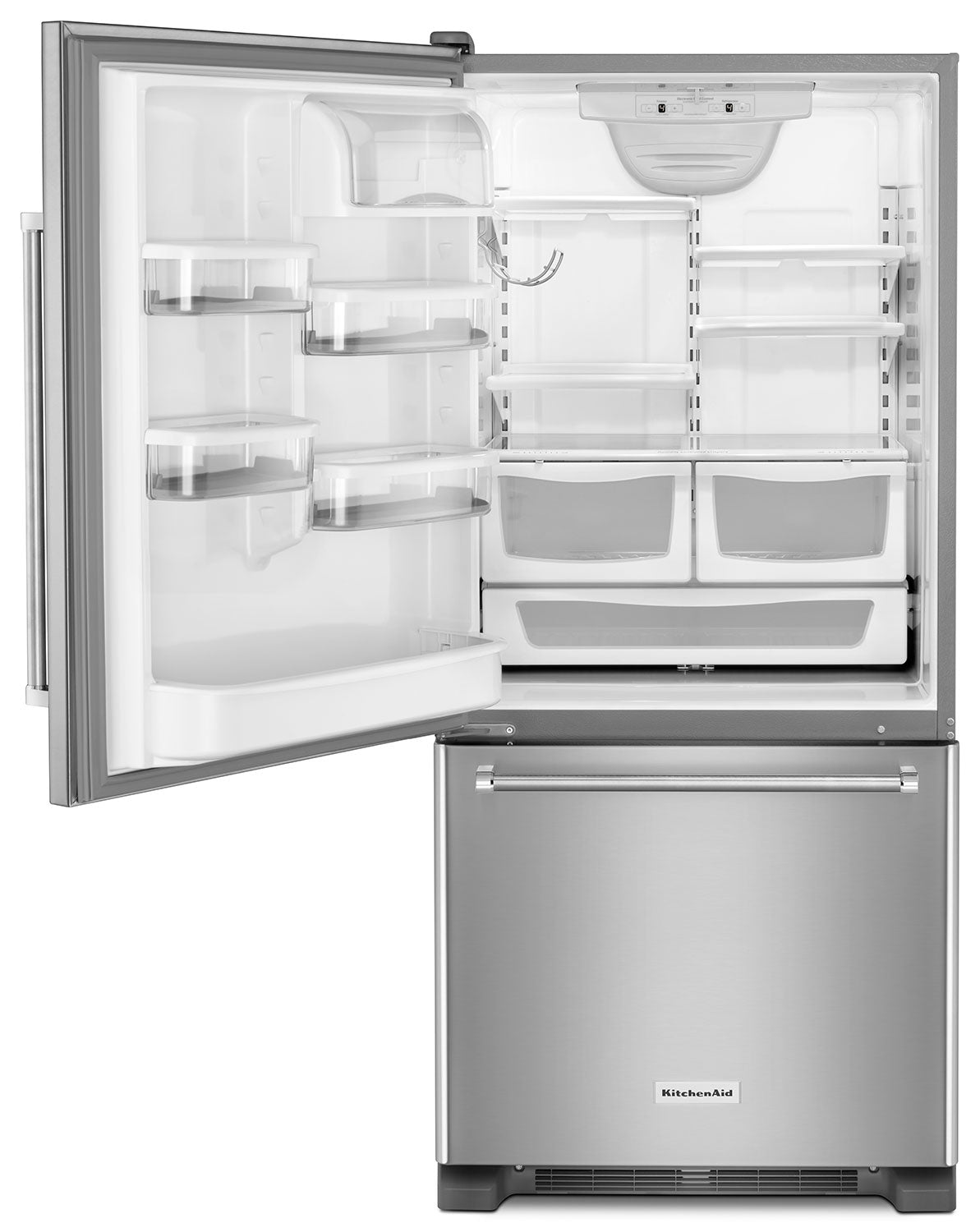 KitchenAid Réfrigérateur 18,7 pi³ avec congélateur en bas inox ...